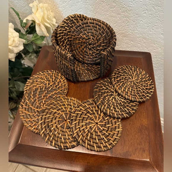 No Label | Dining | Wicker Rattan Woven Coasters | Poshmark